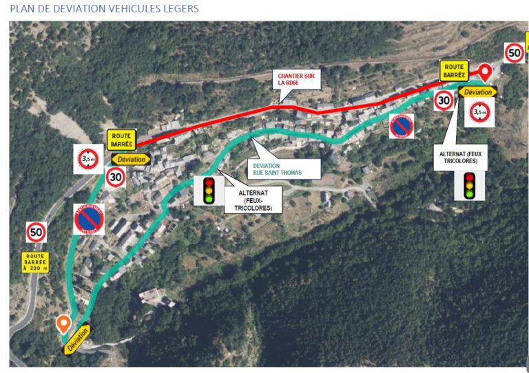 Travaux nocturnes sur la Route Départementale 66 - Département 66